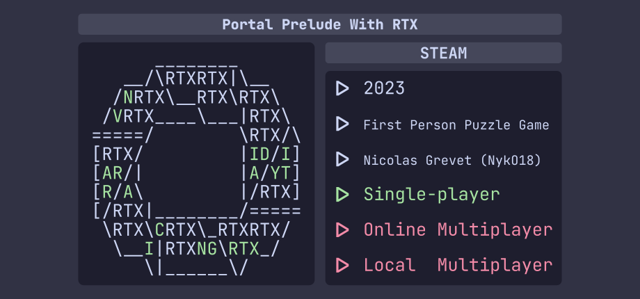 Grid for Portal: Prelude RTX by MaGames53812 - SteamGridDB
